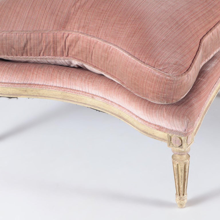 French Directoire Style Painted and Cain Bergere Chair with Conforming ...