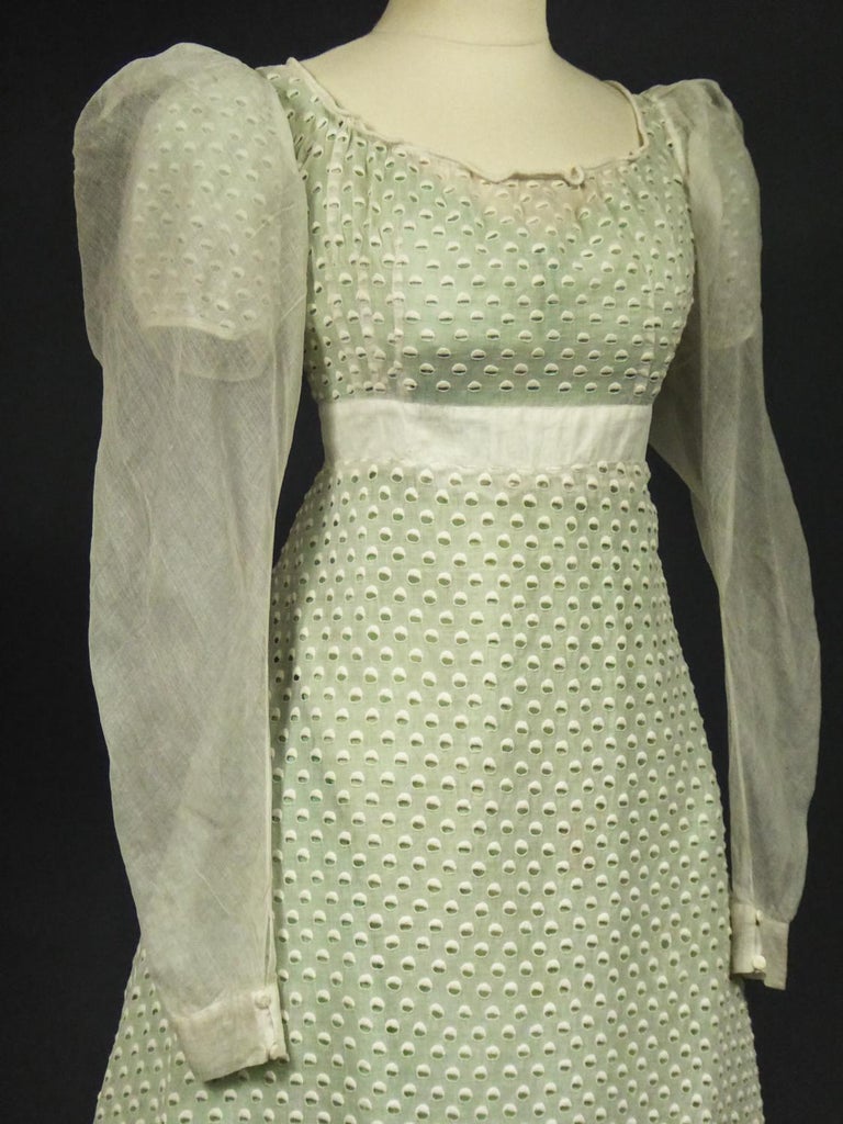 A French Early Regency White Embroidered Day Dress – Circa 1815-1820 at ...