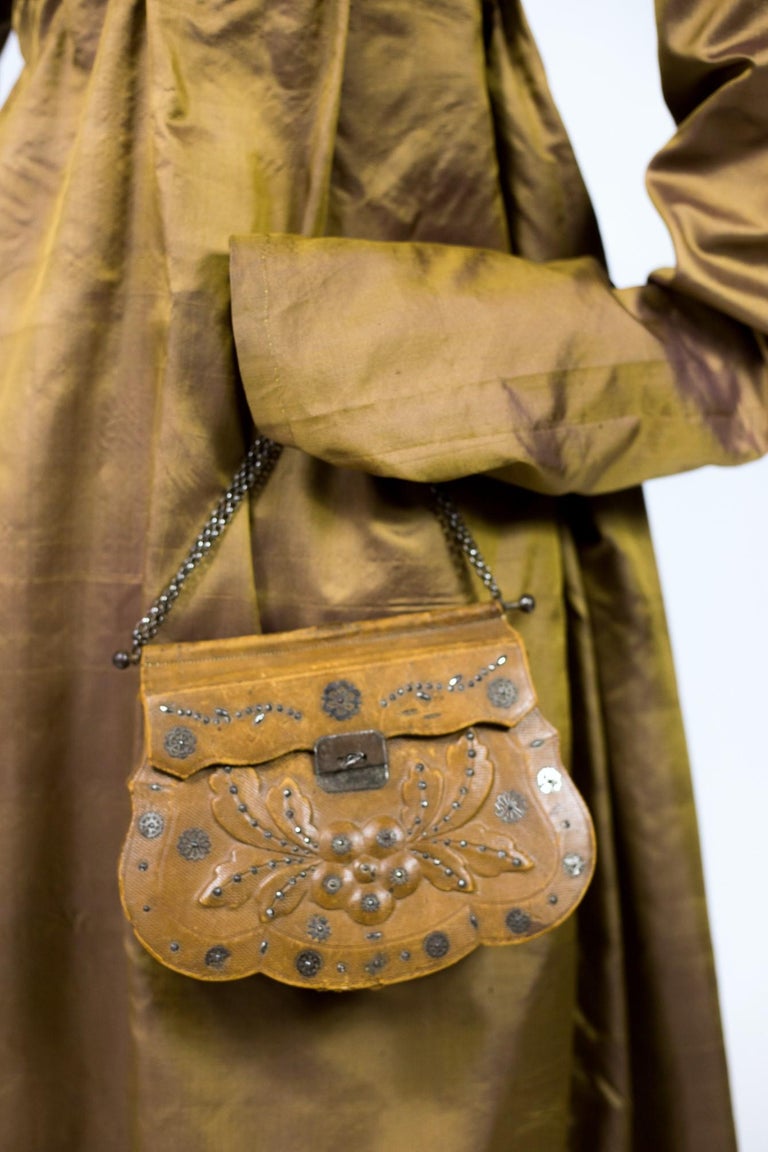 A French Empire Reticule in Leather and Steel beads - France Circa 1795 ...