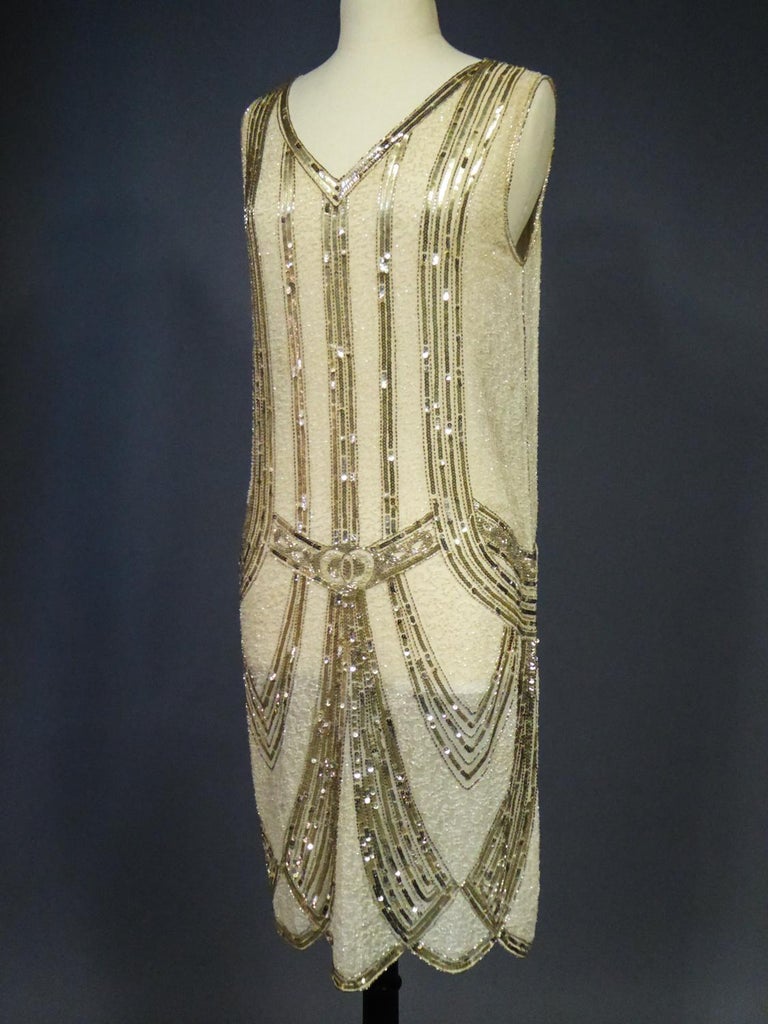A French Flapper Dress in Veil Embroidered with Pearls Circa 1925 at ...