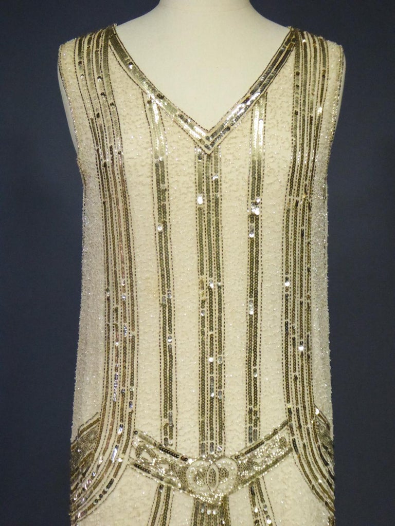 A French Flapper Dress in Veil Embroidered with Pearls Circa 1925 at ...