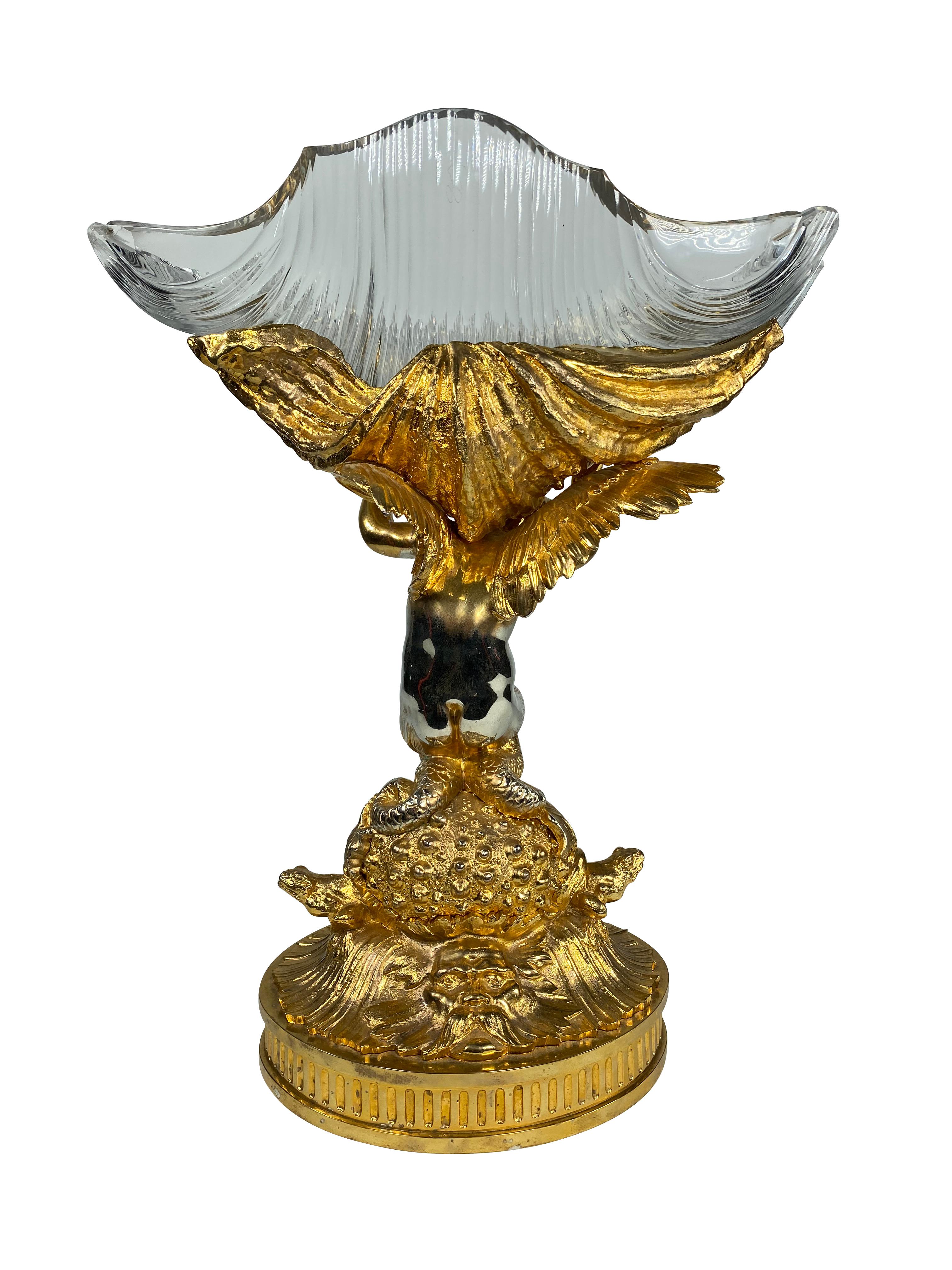 A French Gilt Bronze and Crystal Compote, Circa 1890 For Sale at 1stDibs