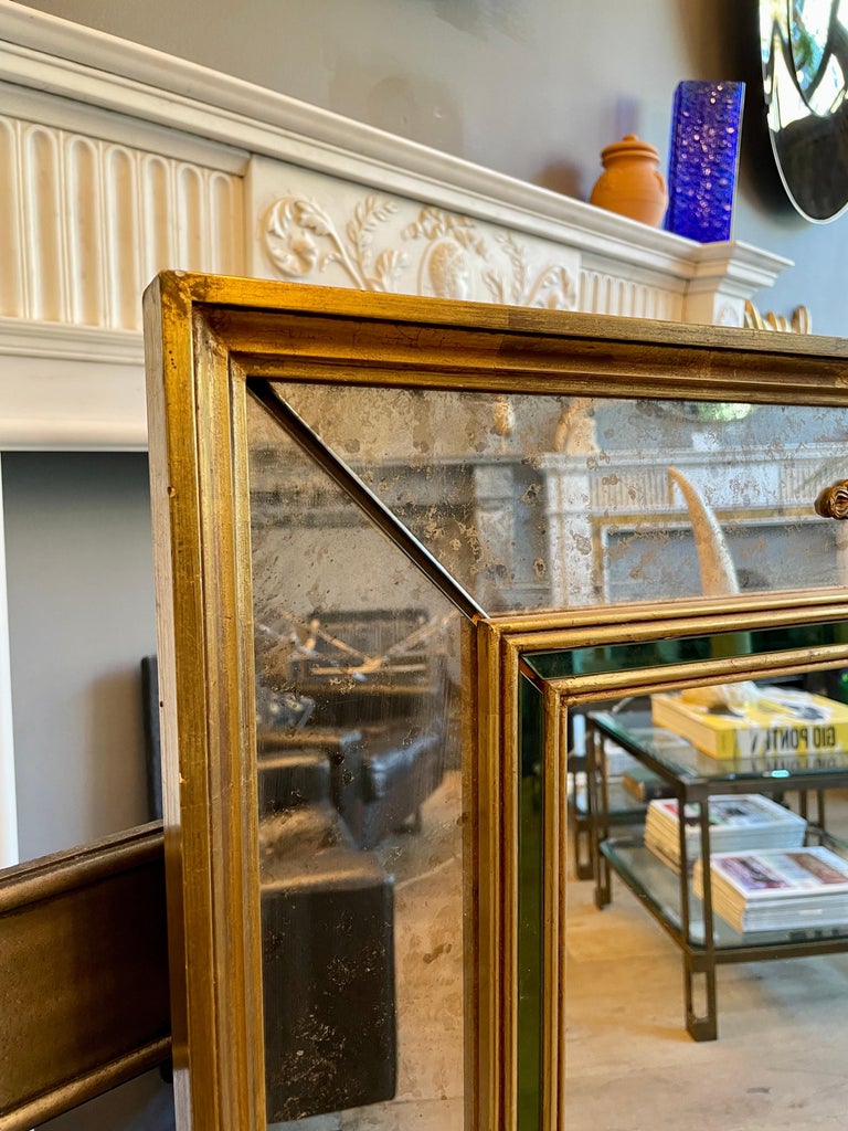 French Gold Gilt Panelled Mirror For Sale at 1stDibs