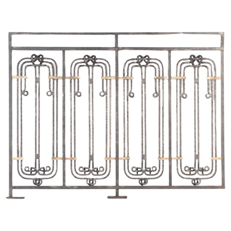A French iron and bronze panel Designed by the Architect H.Sauvage ...