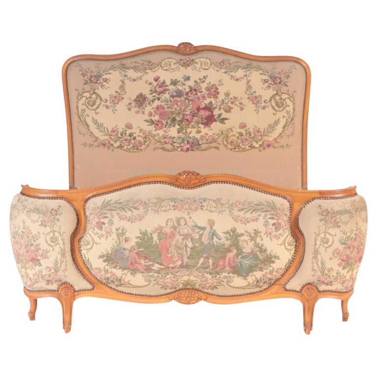 French Louis XV Style Bed with Curved Footboard, circa 1950 For Sale at ...