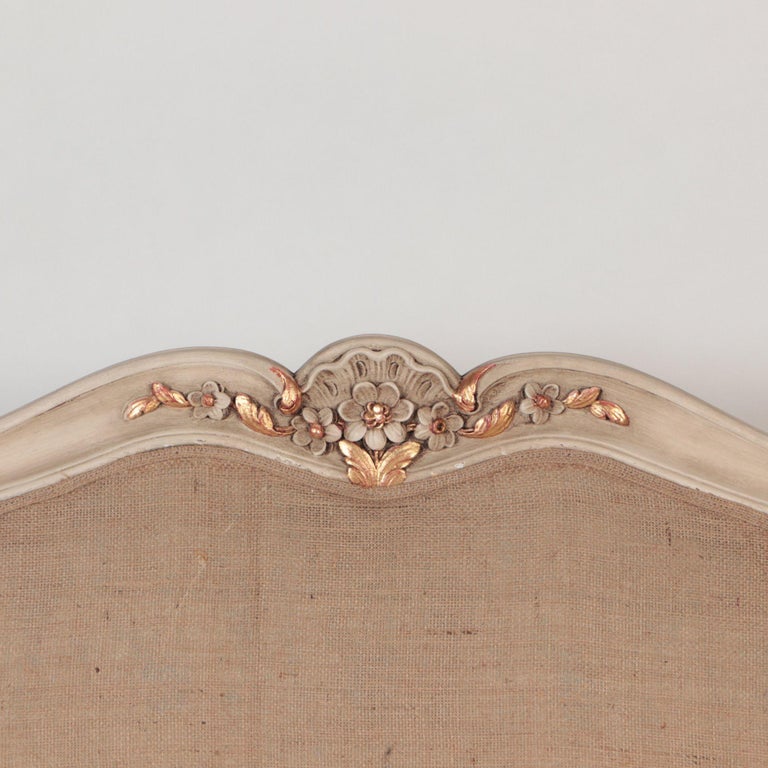 A French Louis XV style painted Queen size bed, circa 1950. at 1stDibs