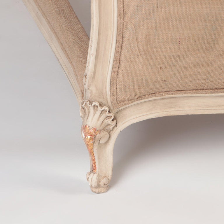 A French Louis XV style painted Queen size bed, circa 1950. at 1stDibs