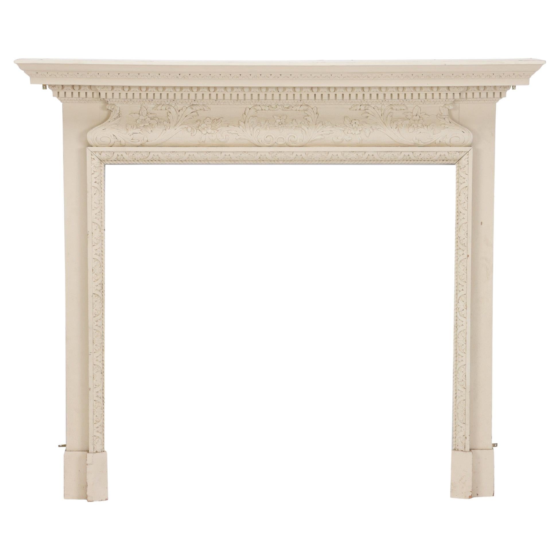 Late 19th Century Louis XVI Style Carved Wood Fireplace Surround For ...