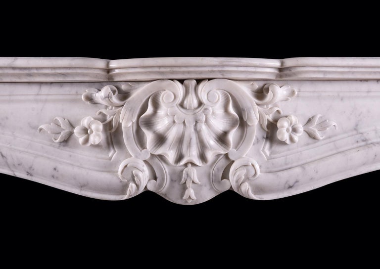 French Marble Fireplace in the Louis XV Manner For Sale at 1stDibs
