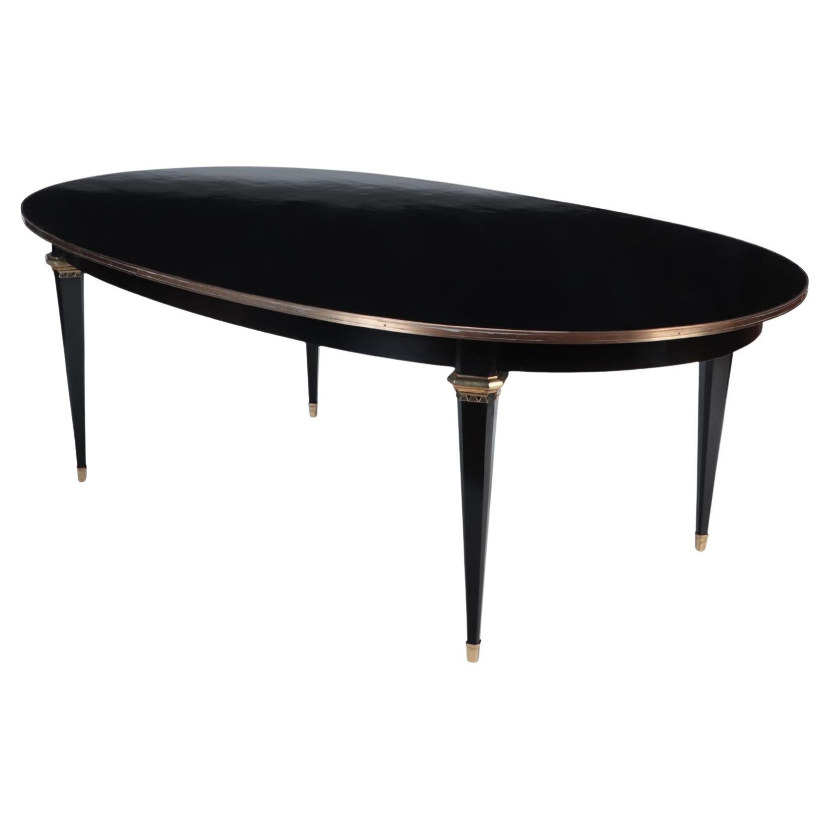 French Oval Ebonized Mahogany Dining Room Table with Bronze Mounts ...