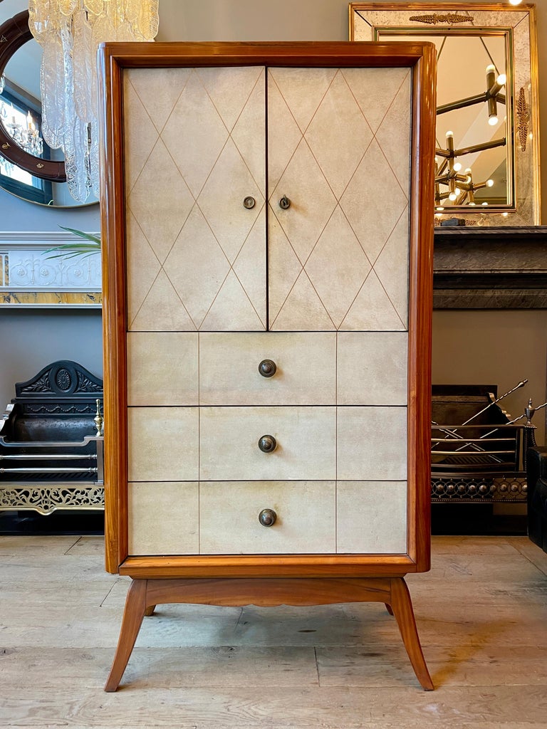 French Satinwood and Parchment Cabinet at 1stDibs