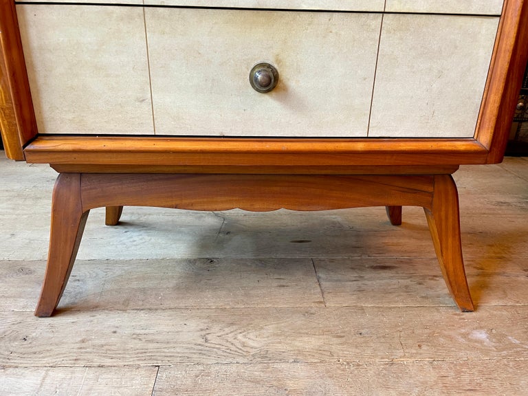 French Satinwood and Parchment Cabinet at 1stDibs