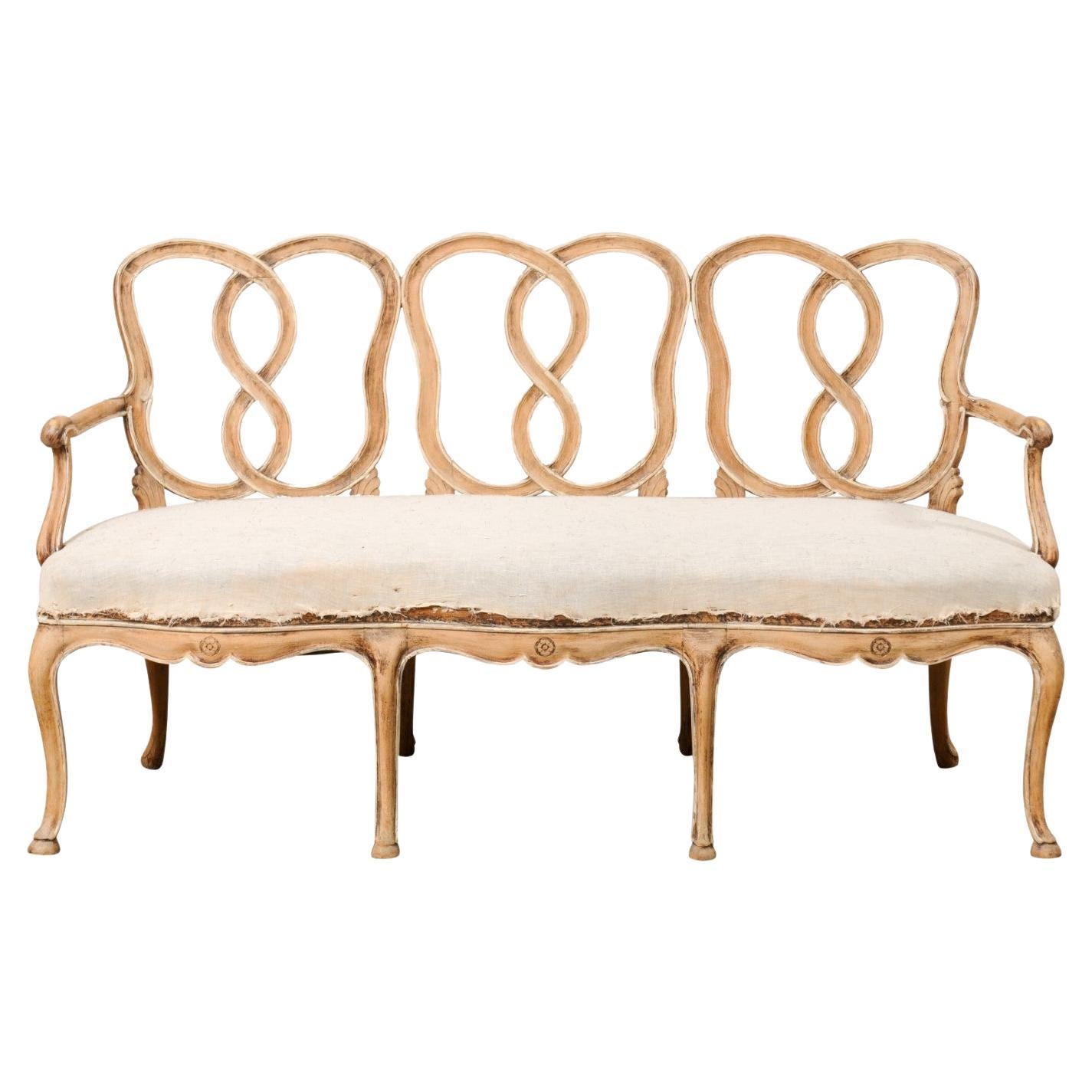 Early 19th Century Swedish Sofa Bench with Nicely Arched Back on ...