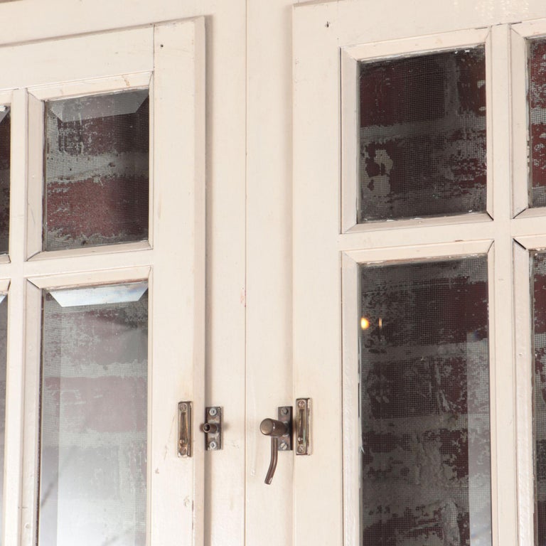 French Three Panel Window with Beveled Glass, C 1920 For Sale at 1stDibs