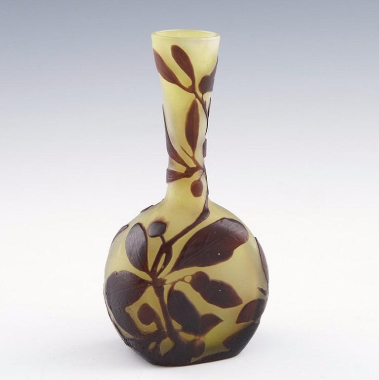 Galle Cameo Glass Banjo Vase C1910 For Sale at 1stDibs