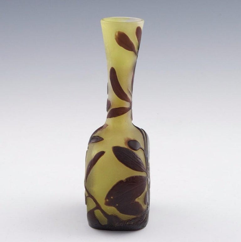 Galle Cameo Glass Banjo Vase C1910 For Sale at 1stDibs