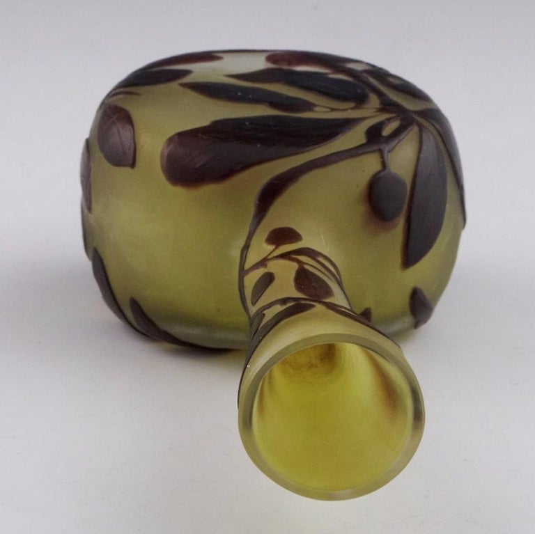 Galle Cameo Glass Banjo Vase C1910 For Sale at 1stDibs