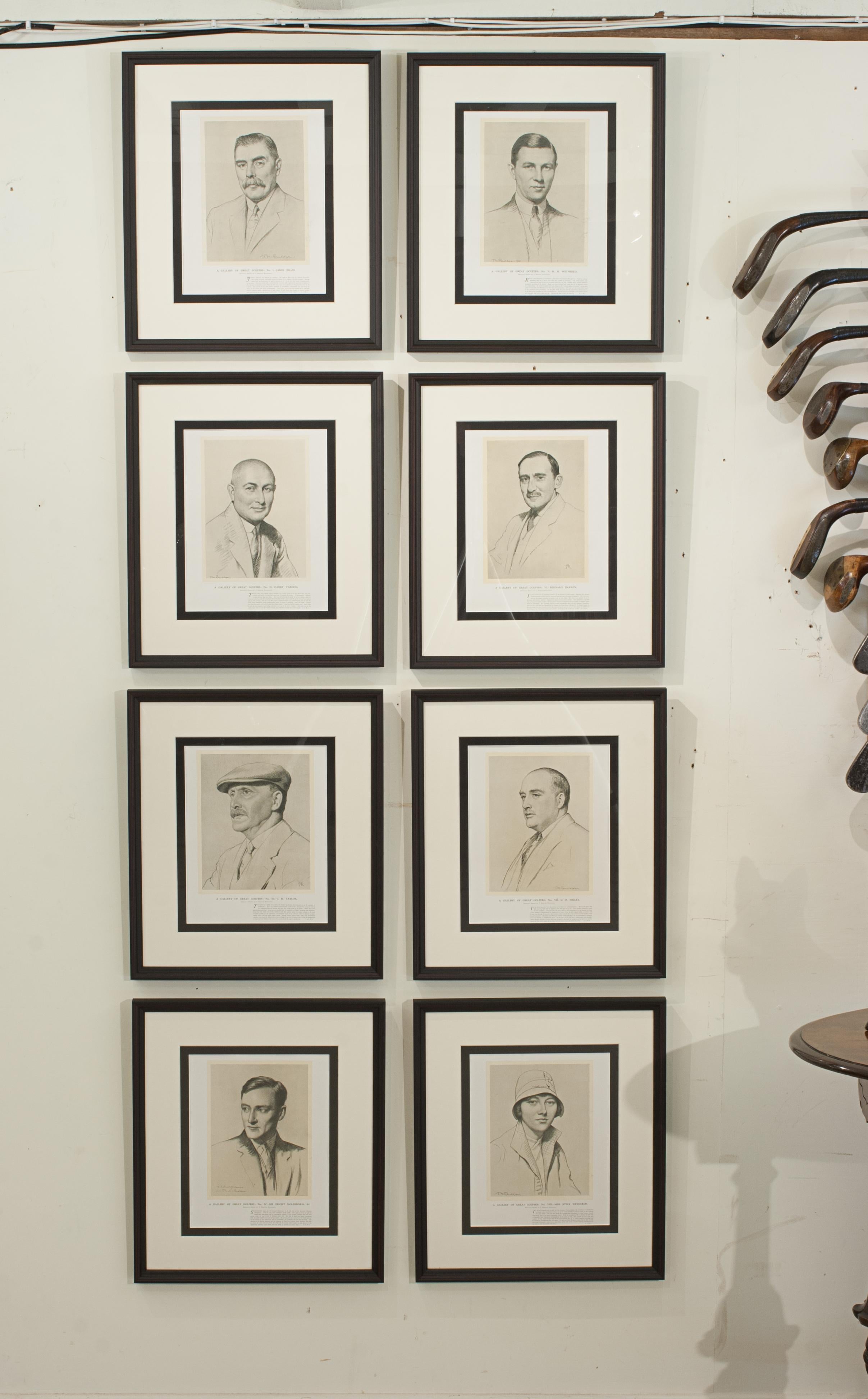 Gallery of Golfers, Set of 8 Portraits of Famous Golfers at 1stDibs