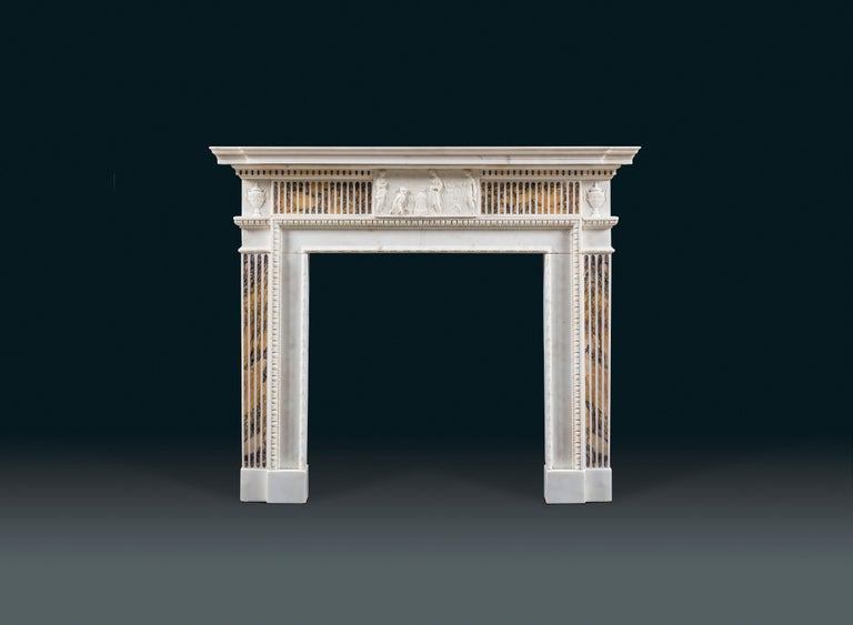 George III Neoclassical Chimneypiece in Statuary and Siena Marbles at ...