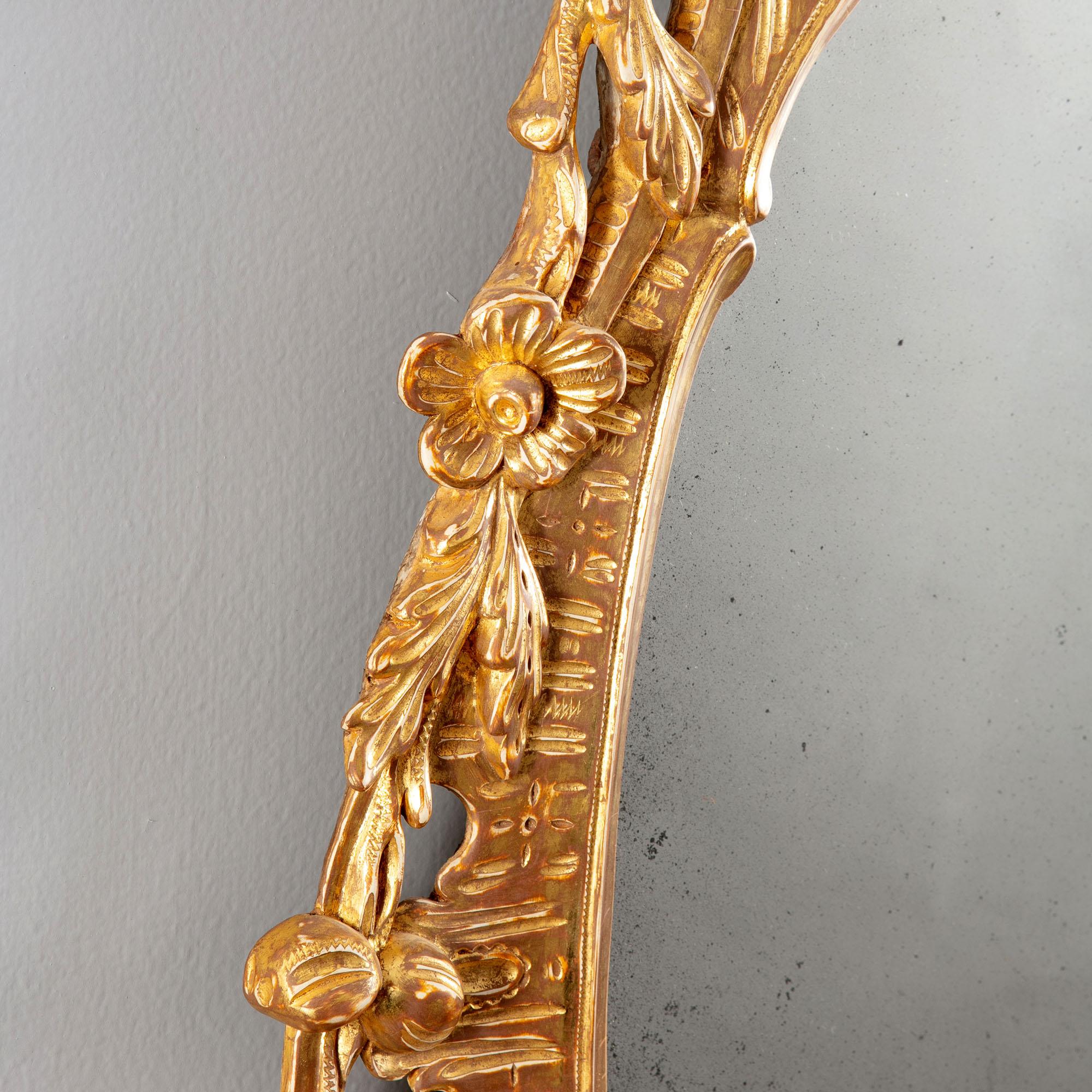 George III Rococo Water Gilt Oval Mirror For Sale at 1stDibs