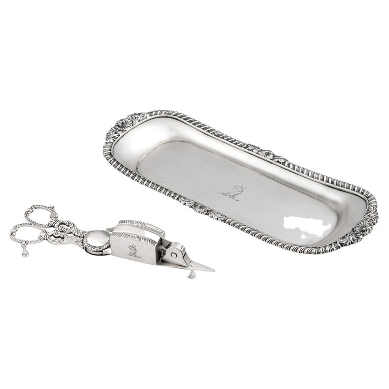 George III Snuffer Tray and Scissors Made in London in 1818 by William ...