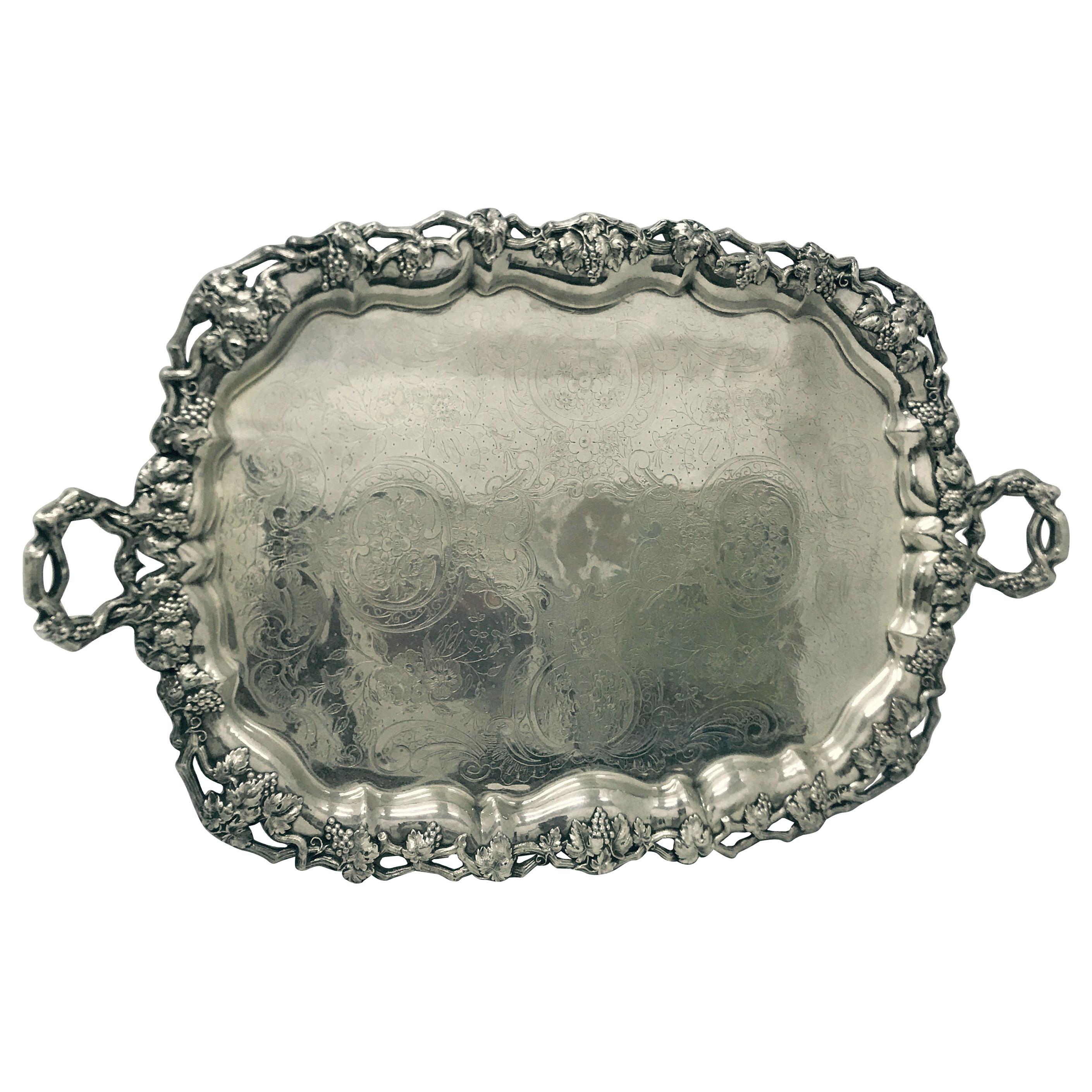 Georgian Old Sheffield Plate Rectangular French Tray, 1820 at 1stDibs
