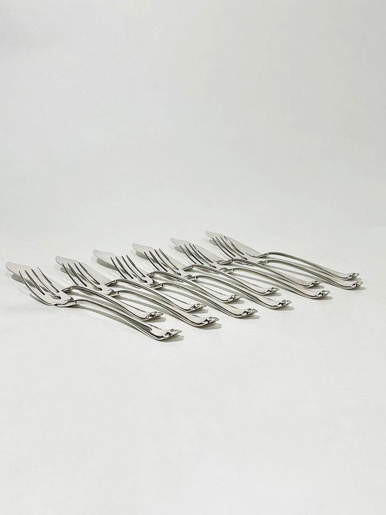 German Silver Fish Cutlery from Wilkens and Sohne, Bremen, 1886-1888 ...