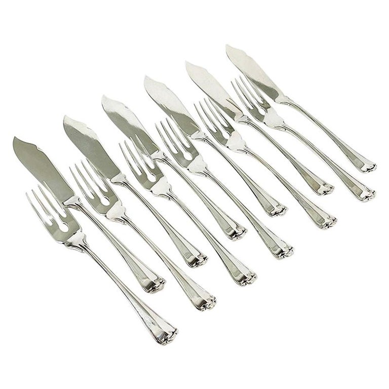German Silver Fish Cutlery from Wilkens and Sohne, Bremen, 1886-1888 ...