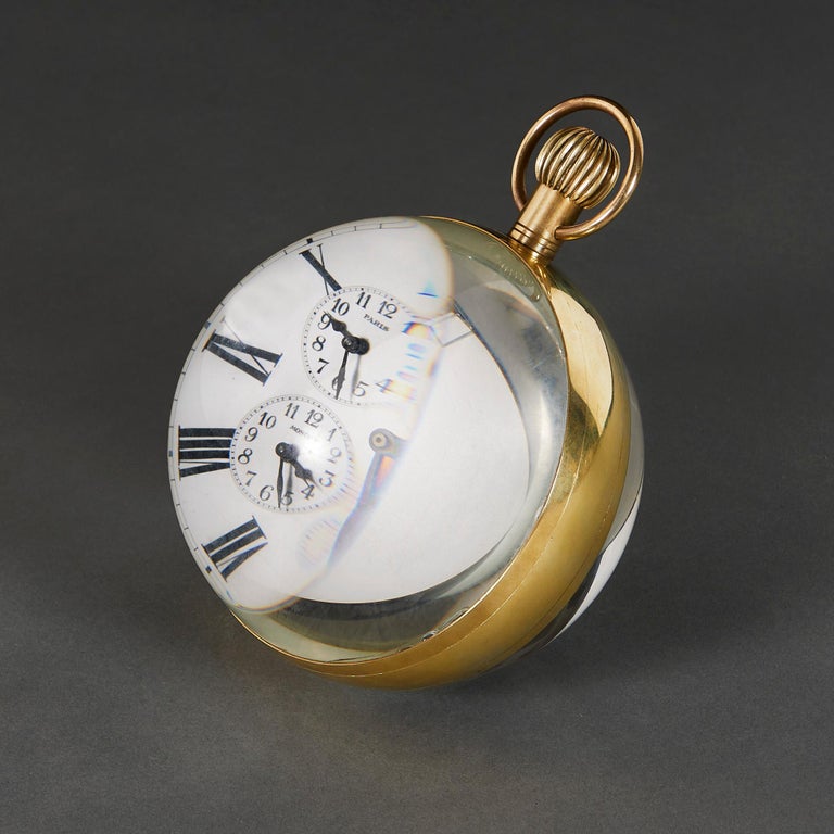 Giant Brass and Glass World Time Ball Desk Clock For Sale at 1stDibs