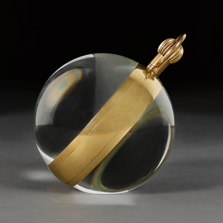 Giant Brass and Glass World Time Ball Desk Clock For Sale at 1stDibs