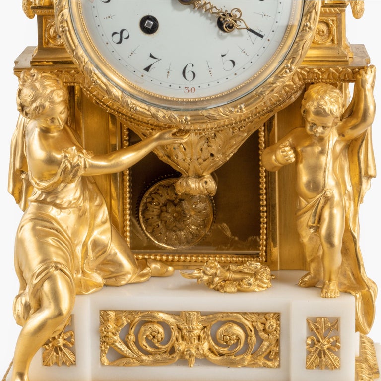Gilt Bronze and Ormolu Mantle Clock by Samuel Marti For Sale at 1stDibs