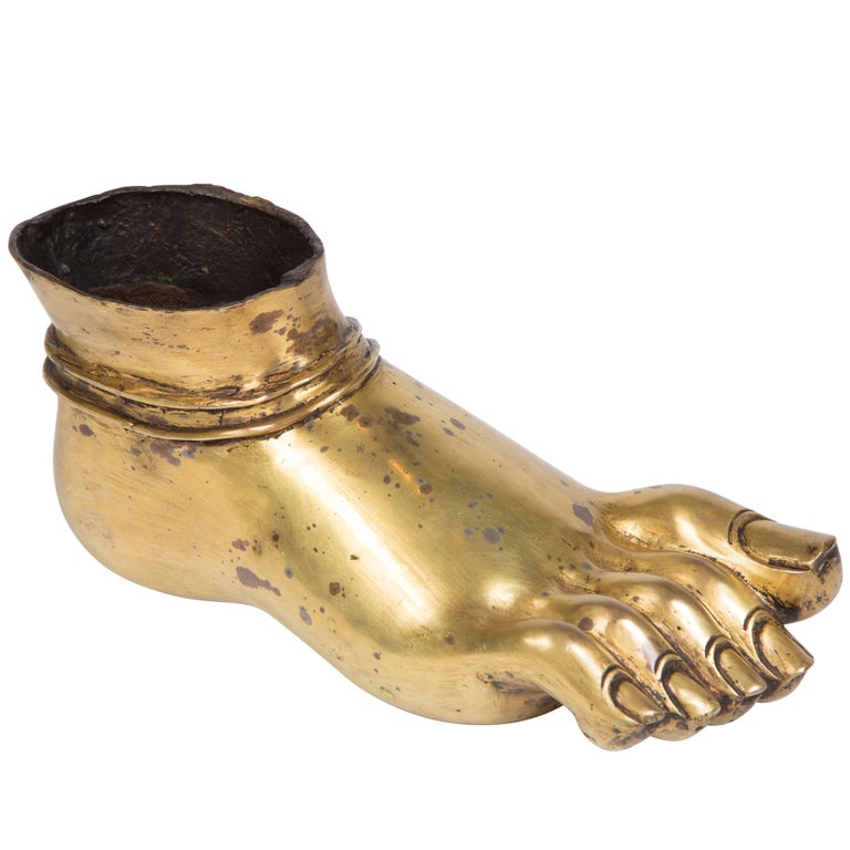 Gilt Bronze Buddha's Foot at 1stDibs