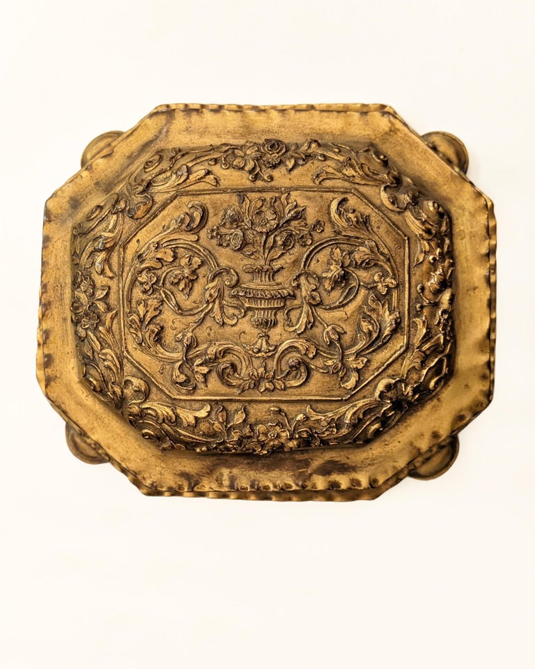 Gilt Copper Jewelry Box with Red Velvet Signed by E. F. Caldwell, Circa ...