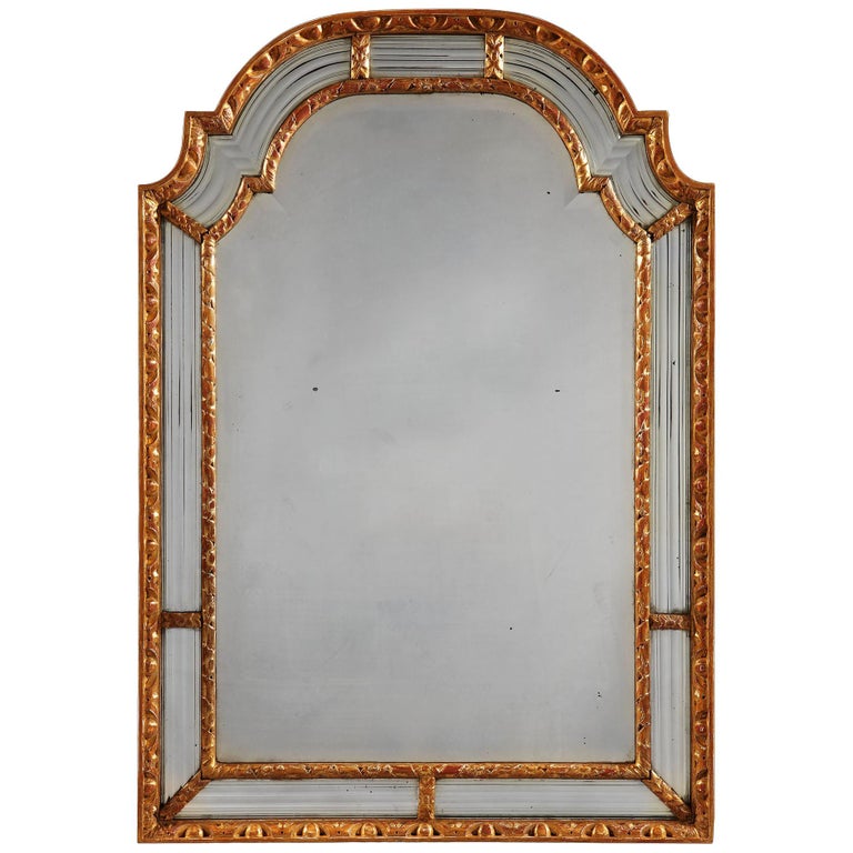 Giltwood 'Gold' 19th Century Mirror, Quadruple Bevelled Border, Mercury ...