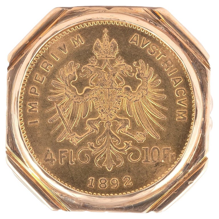 A Gold And Austrian Coin Ring For Sale at 1stDibs