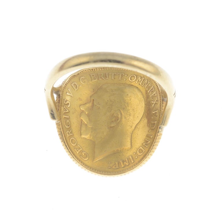 1913 Gold Sovereign King George V London Ring at 1stDibs