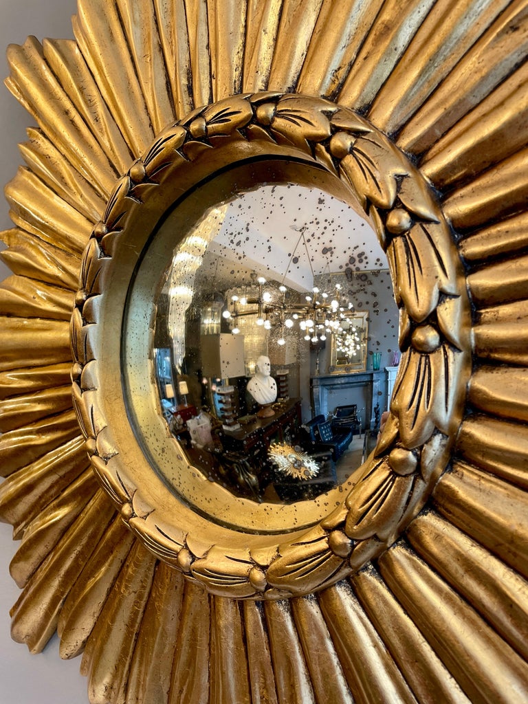 Gold Gilt Sunburst Mirror For Sale at 1stDibs
