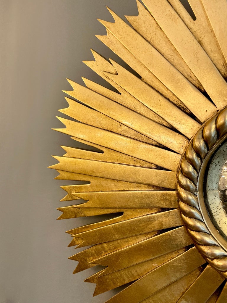 Gold Gilt Sunburst Mirror For Sale at 1stDibs