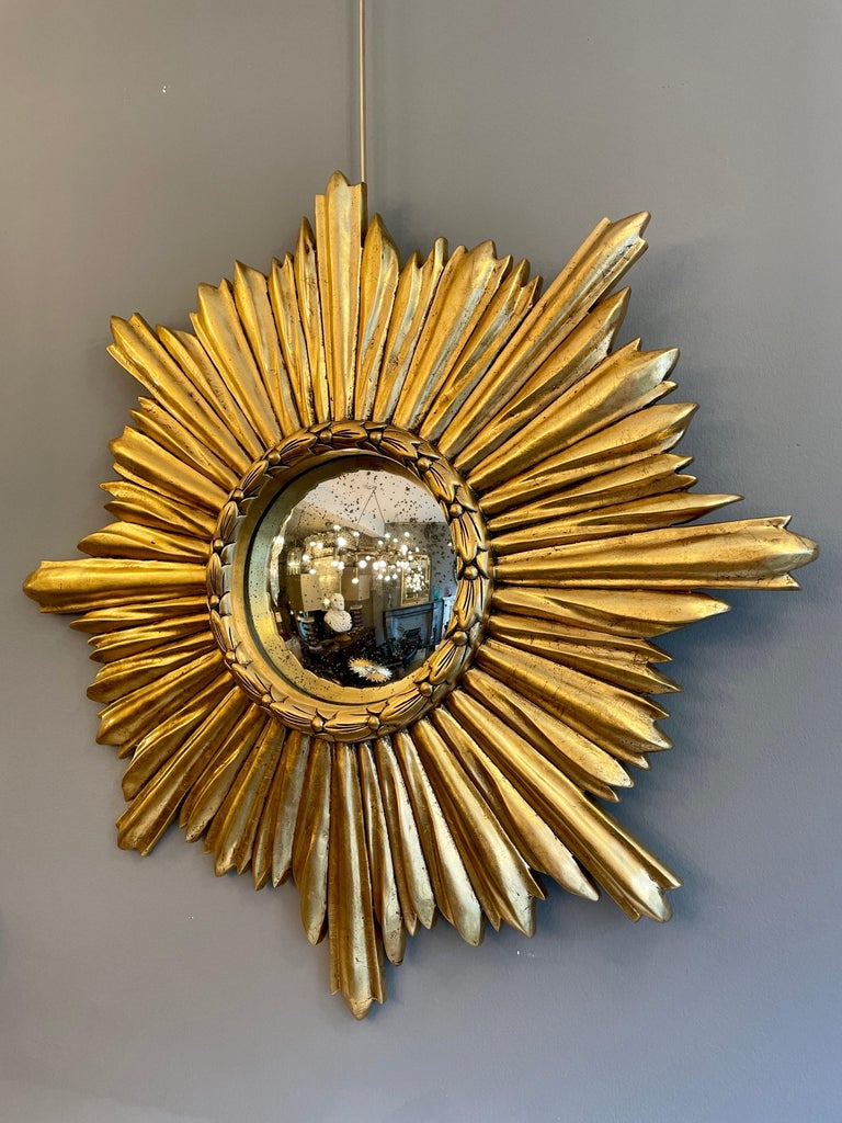Gold Gilt Sunburst Mirror For Sale at 1stDibs