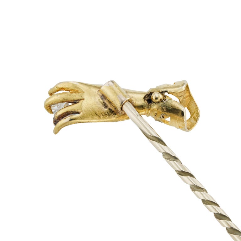 Gold Hand and Diamond Stick-Pin at 1stDibs