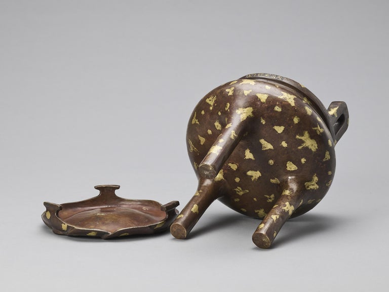 Gold-Splashed Bronze Tripod Censer with Xuande Mark, China, Qing ...