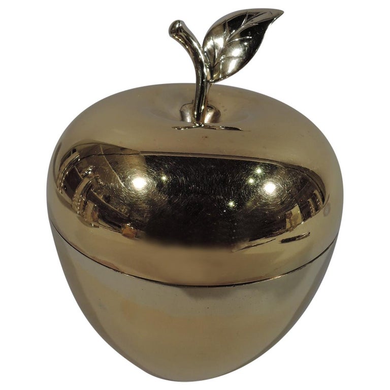 Golden Delicious Apple, Tiffany Modern Gilt Sterling Silver Figural ...