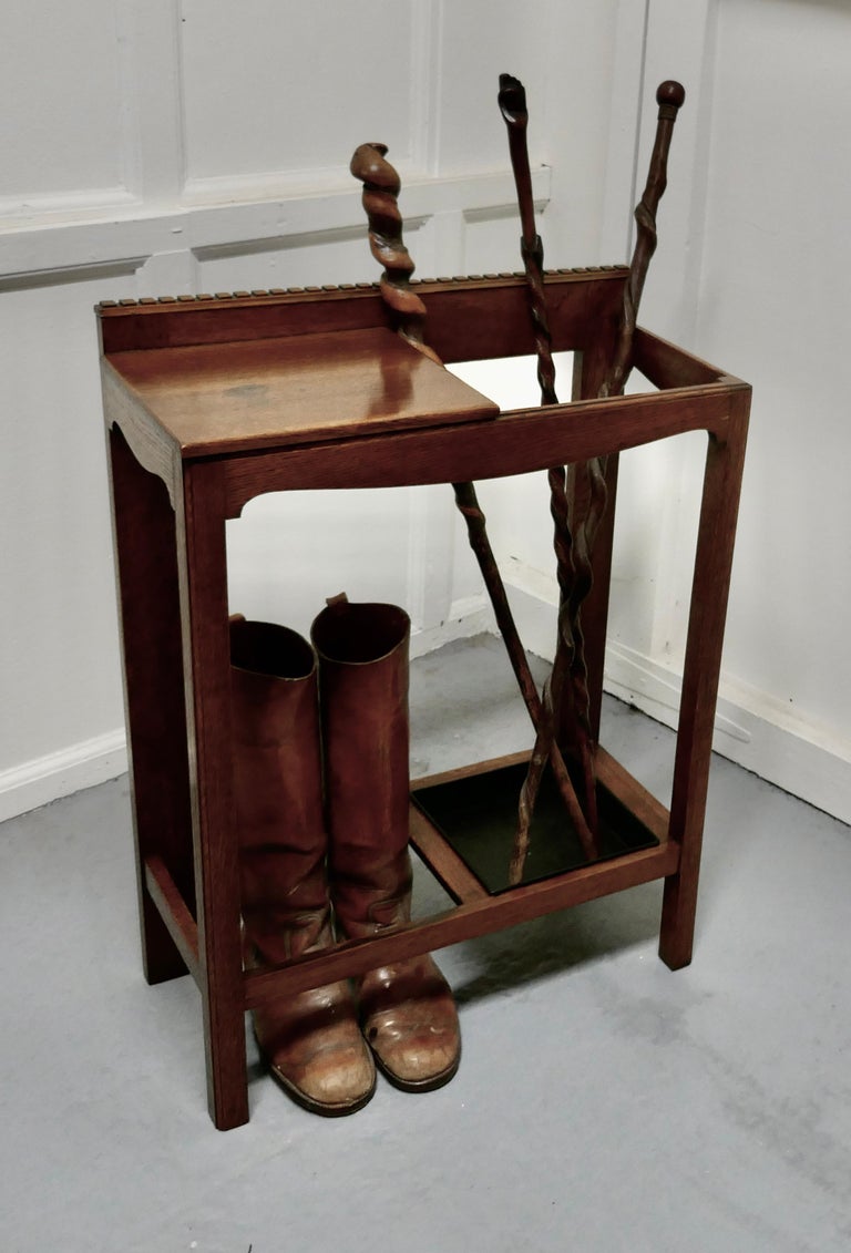 Golden Oak Hall Table Stick Stand For Sale at 1stDibs