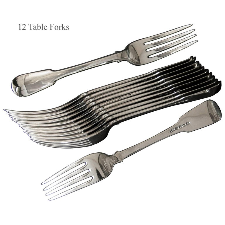 Good Antique 19th Century English Sterling Silver Fiddle Pattern ...