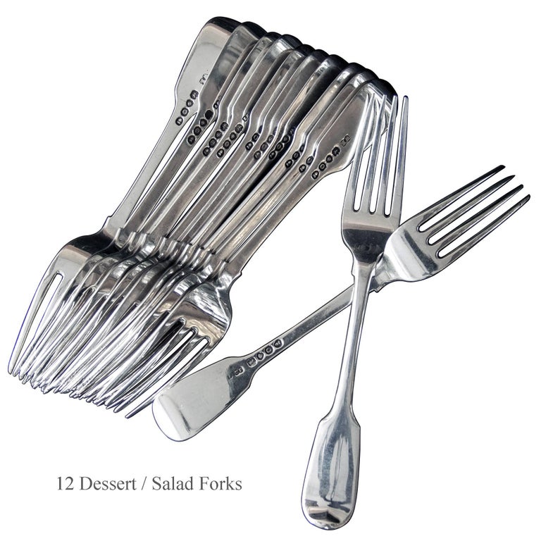 Good Antique 19th Century English Sterling Silver Fiddle Pattern ...