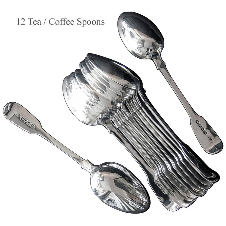 Good Antique 19th Century English Sterling Silver Fiddle Pattern ...