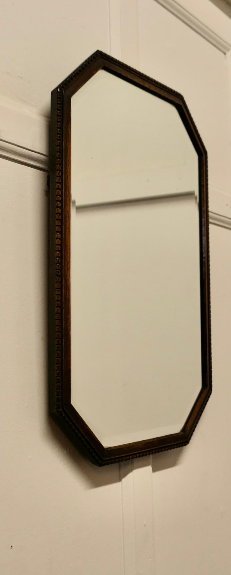 Good Art Deco Oak Mirror a Good Art Deco Wall Mirror For Sale at 1stDibs