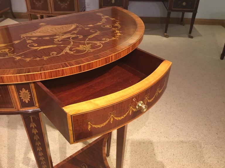 Good Pair of Sheraton Designed Demi Lune Pier Tables For Sale at 1stDibs