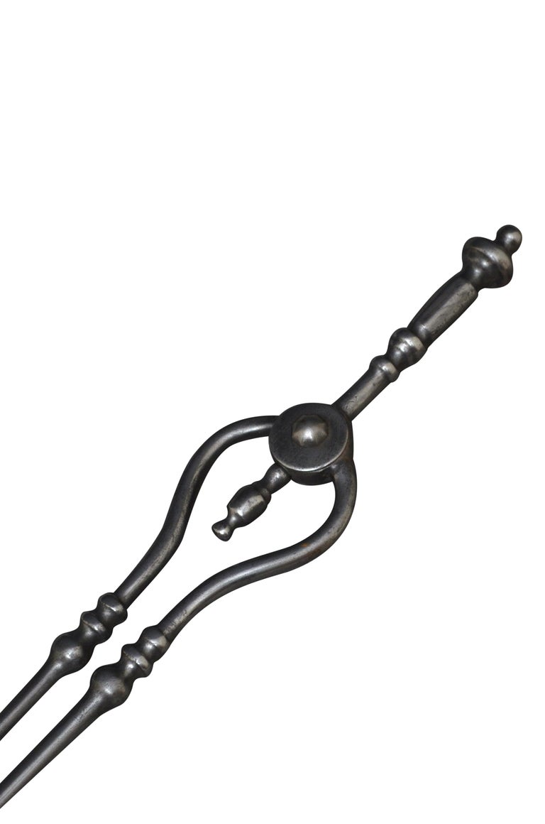 Good Set of Victorian Steel Fire Irons For Sale at 1stDibs