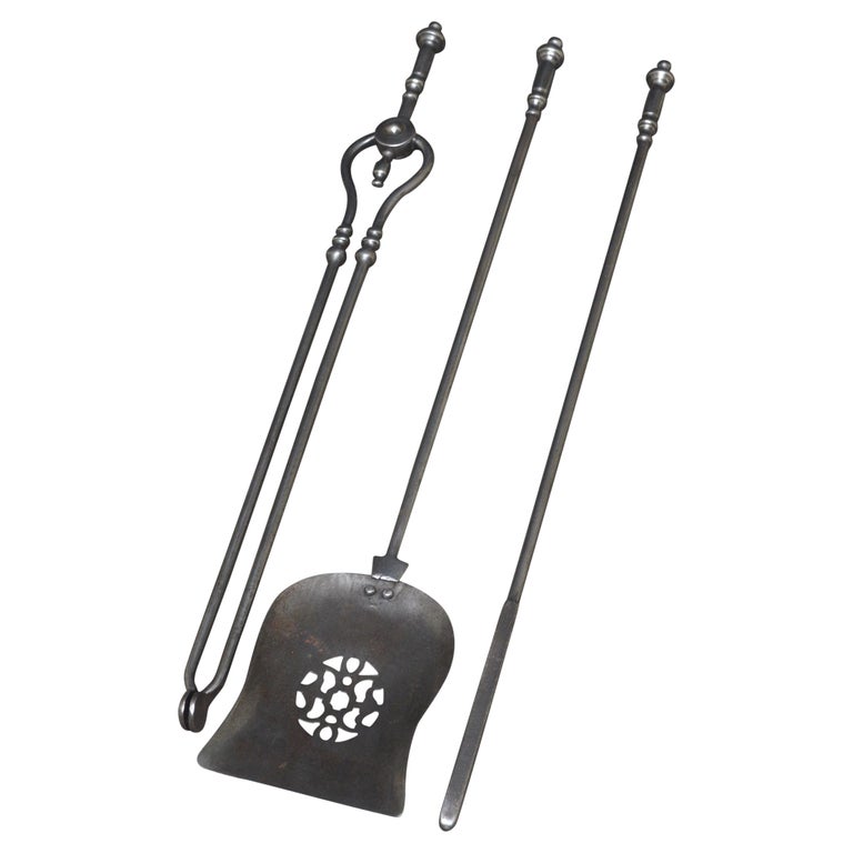 Good Set of Victorian Steel Fire Irons For Sale at 1stDibs